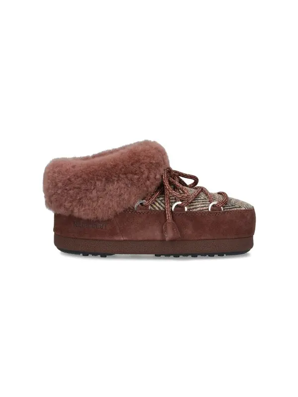 Moon Boot Leather Mini Boots With Rubber Sole