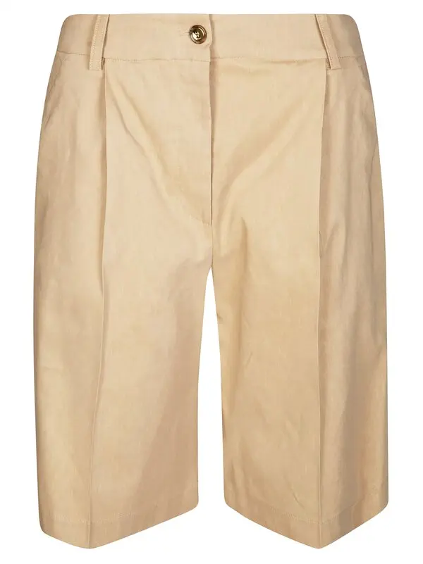 Pinko Bryana Stretch Linen-blend Bermuda Shorts - Beige