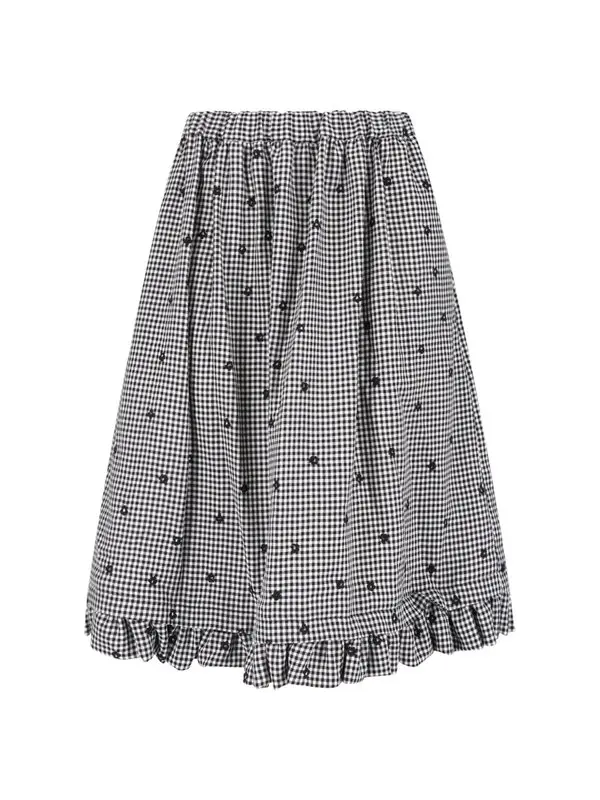 Comme Des Garçons Gingham Print Midi Skirt