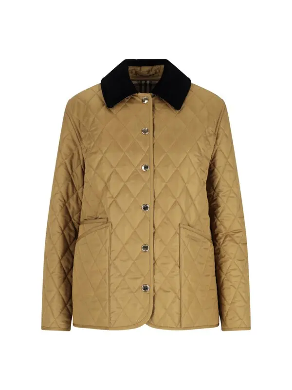 Burberry Quilted Jacket With Classic Collar - Brown