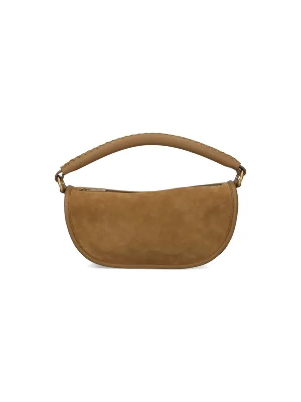 Burberry Calf Suede Shoulder Bag - Brown