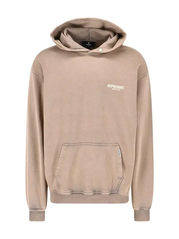 REPRESENT Logo Pocket Hoodie - Brown