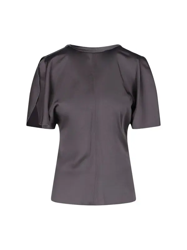 Victoria Beckham Satin Short-sleeve Top