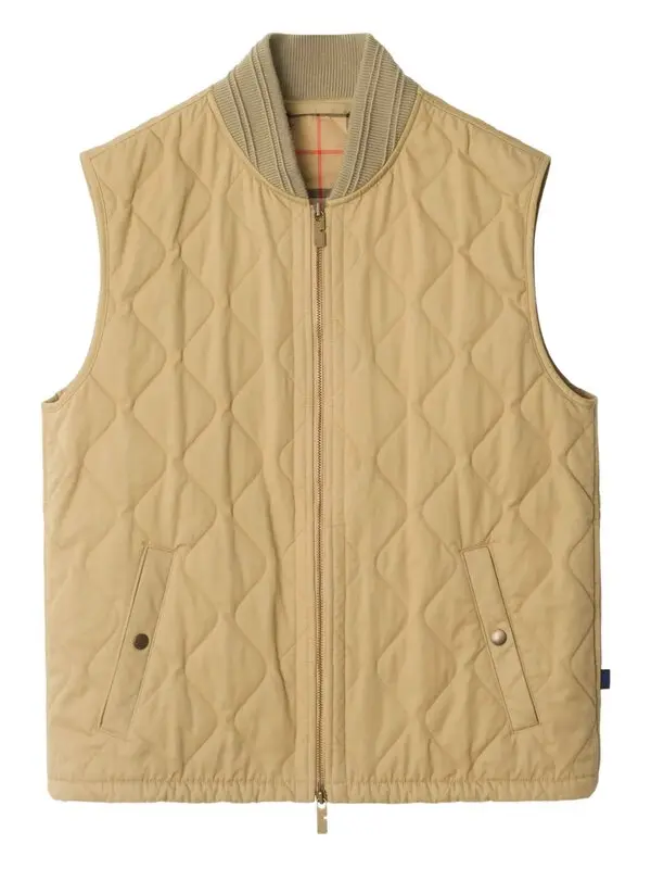 Burberry Two-way Zip Closure Jacket - Beige
