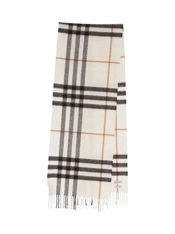 Burberry Luxury 100% Cashmere Scarf For - White