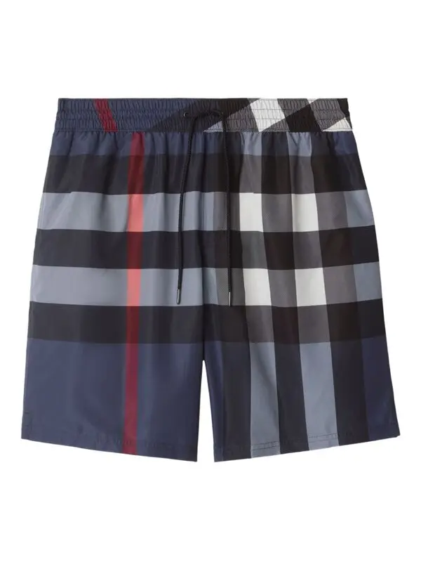 Burberry Printed Polyester Swimming Shorts - Blue