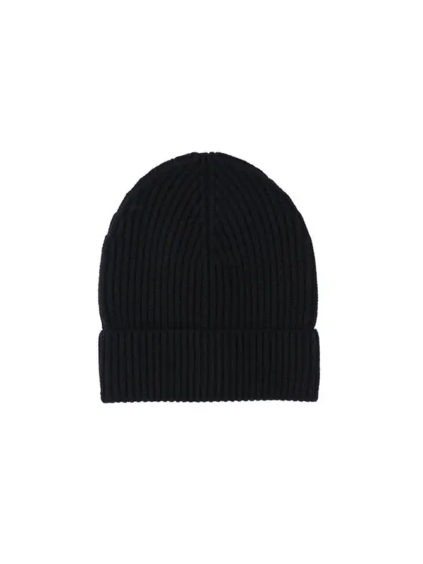 Dolce & Gabbana Ribbed Knit Beanie - Black