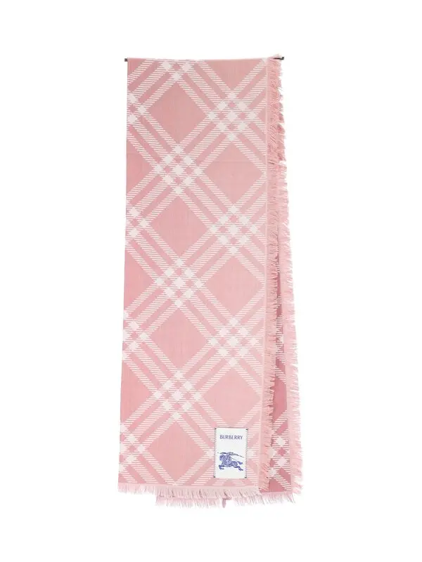 Burberry 70% Wool & 30% Mulberry Silk Scarf For - Pink