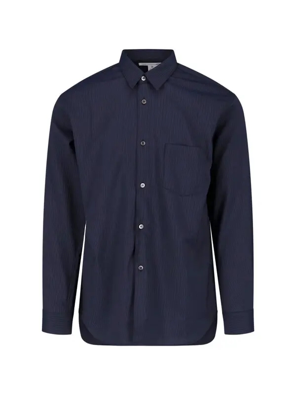 Comme Des Garçons Long Sleeve Button-up Shirt - Blue