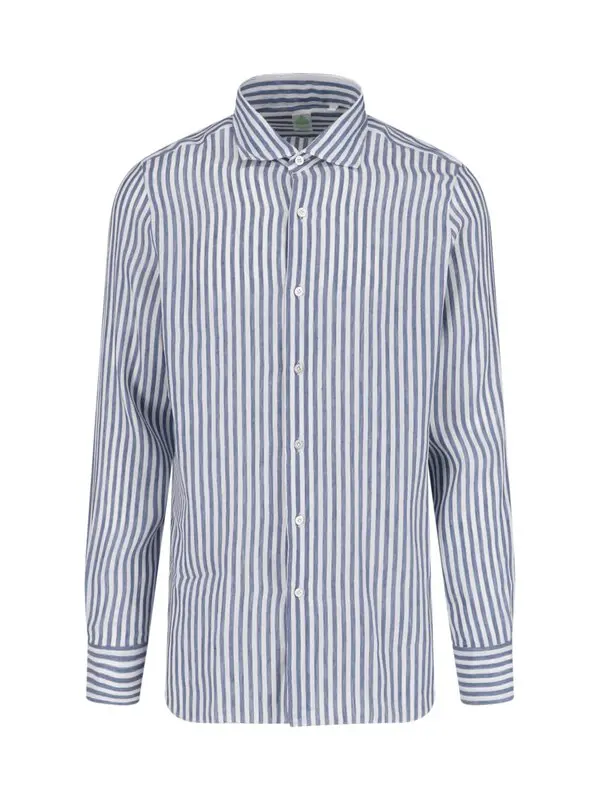 FINAMORE 1925 Linen-lyocell Shirt - Blue