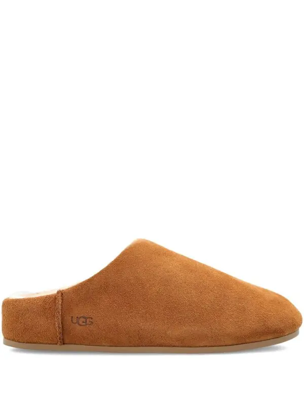 UGG Suede Shearling Lined Clog - Brown