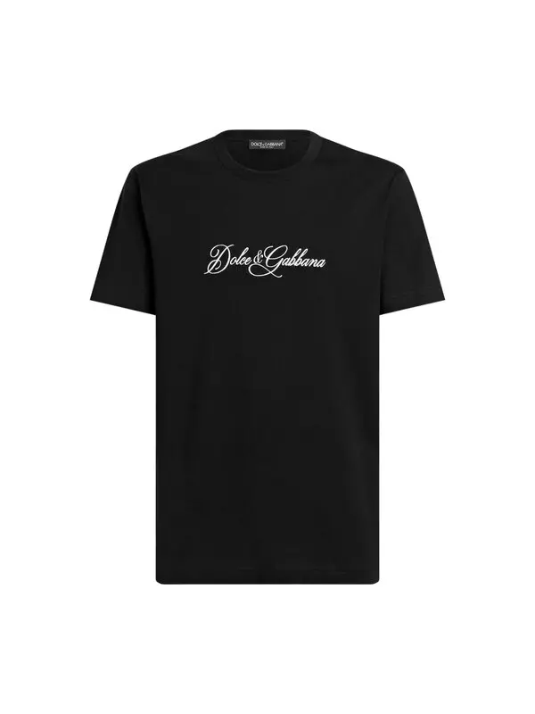Dolce & Gabbana 100% Cotton Logo T-shirt - Black
