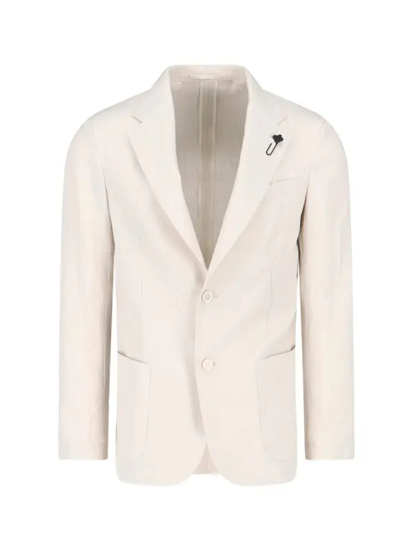 LARDINI Tailored Single-breasted Blazer - White