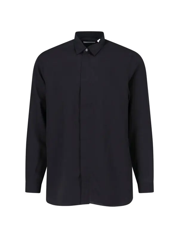 LARDINI Tencel & Linen Shirt - Black
