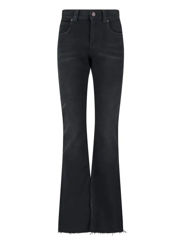 Balenciaga High-rise Flared Jeans With Raw Edge Hem - Black