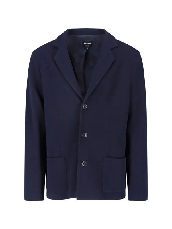 Giorgio Armani S 100% Virgin Wool Jacket - Blue