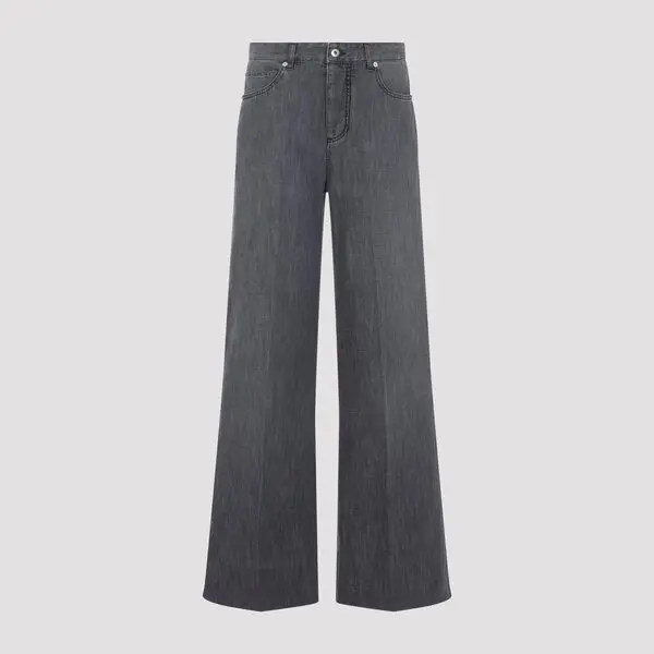 Bottega Veneta Wide Leg Cotton Jeans - Black