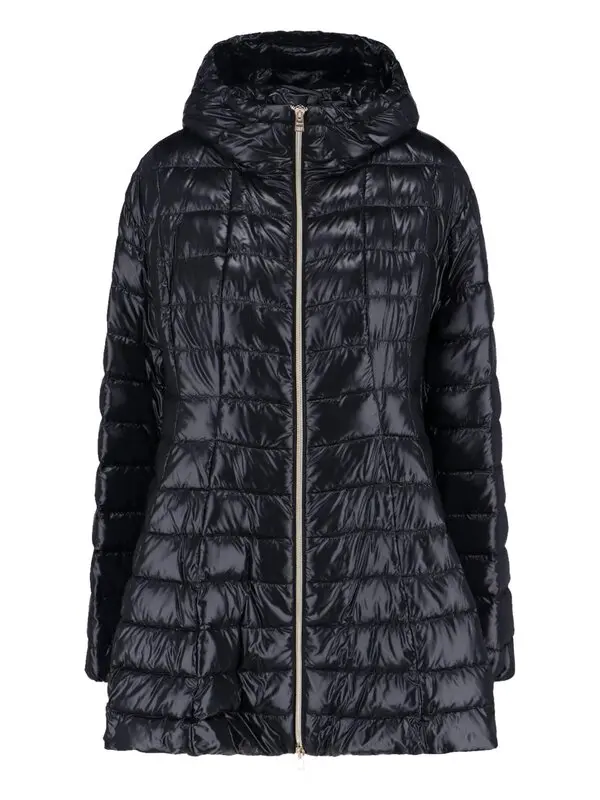 Herno Down-padded Lightweight Nylon Jacket With Hood - Black