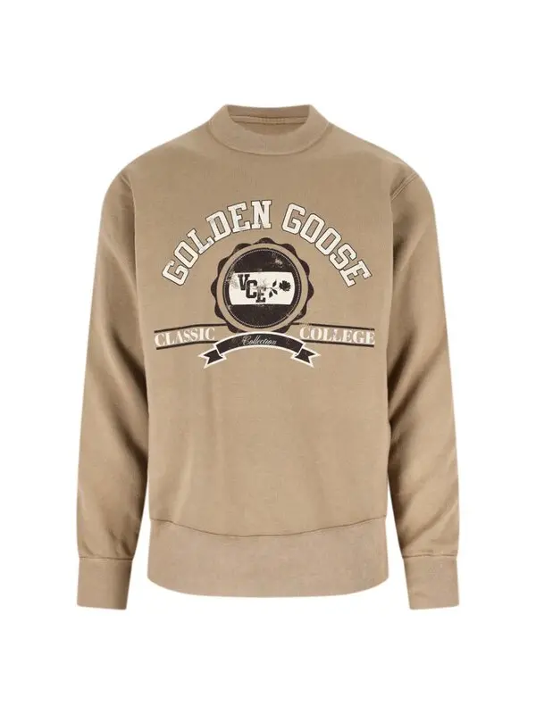 GOLDEN GOOSE Lightweight Cotton Crewneck Sweater - Beige