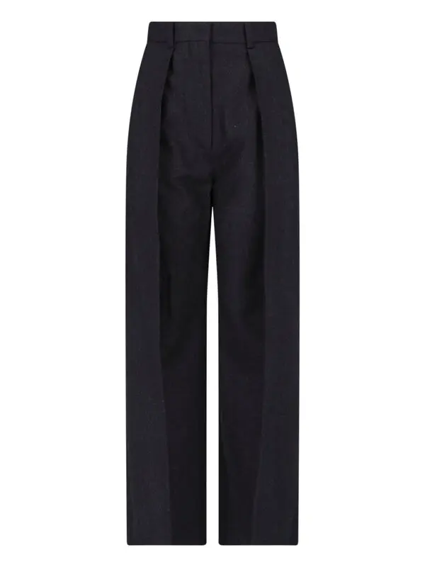 Victoria Beckham High-waist Pleated Wide-leg Trousers