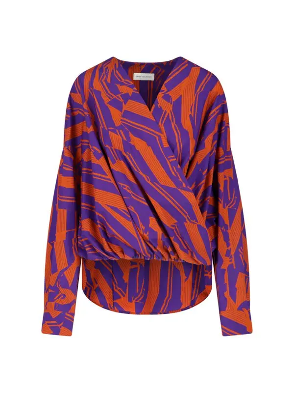 Dries Van Noten Printed Cotton Shirt - Orange