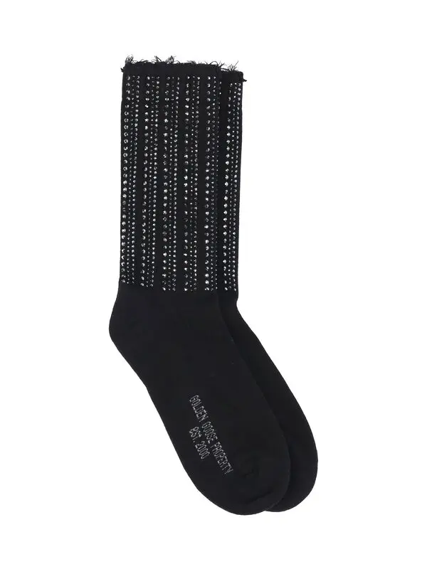 GOLDEN GOOSE Embellished Crew Socks - Black