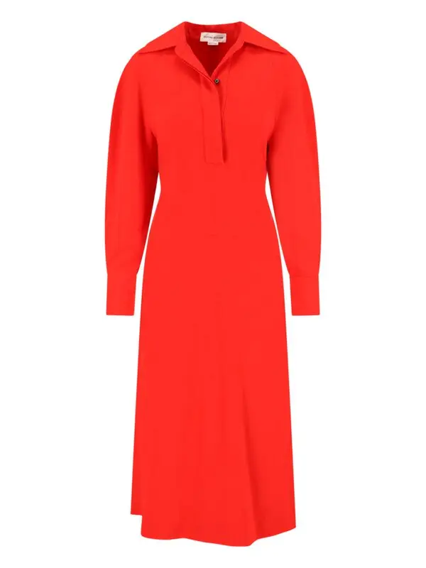 Victoria Beckham Sculpted Satin-blend Midi Dress - Red