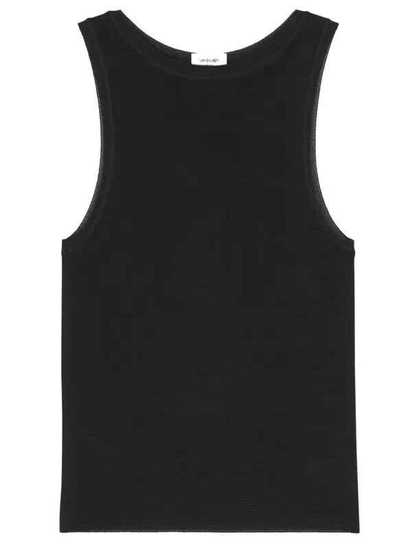 Saint Laurent Ribbed Crewneck Sweater In Viscose - Nero