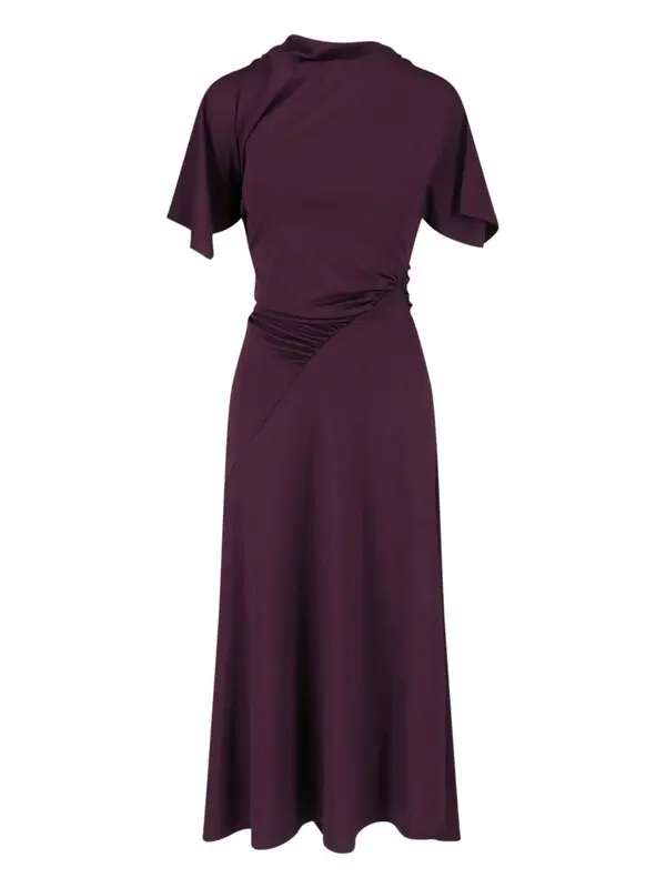 Victoria Beckham Sculpted Stretch Knit Midi Dress - Violet