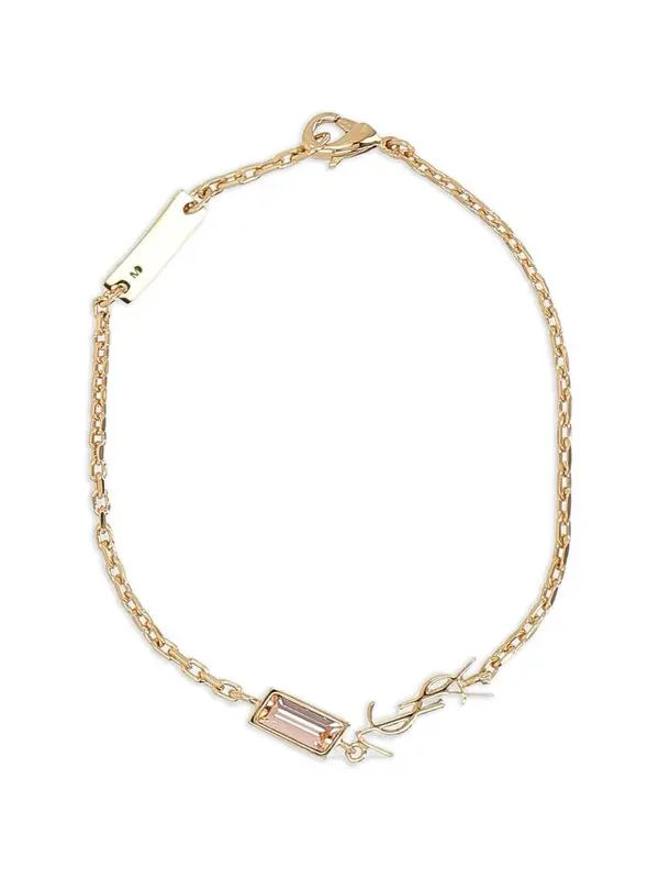 Saint Laurent Cable-chain Bracelet With Cassandre Charm - Oro