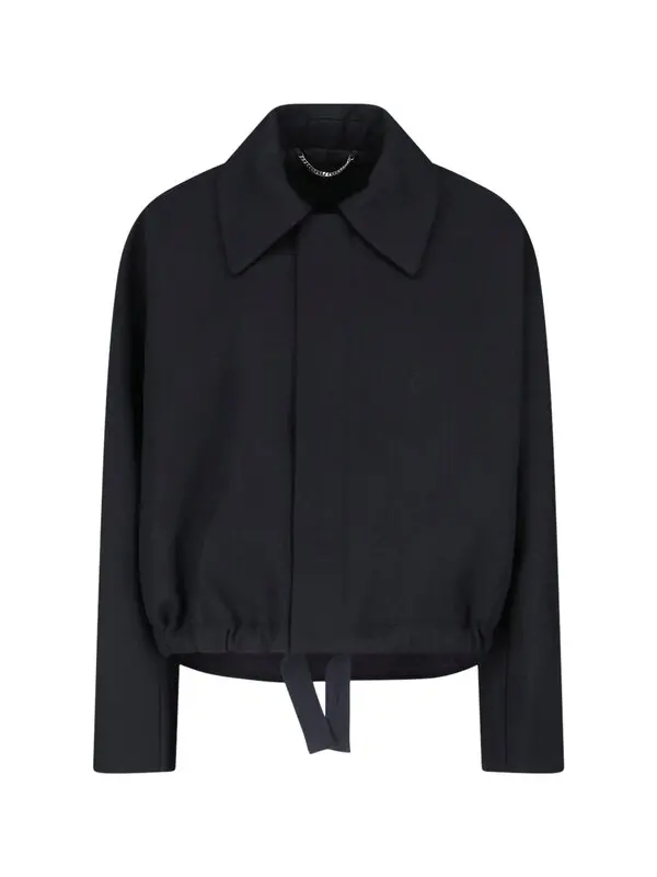 Victoria Beckham Cropped Zip-front Jacket With Drawstring Hem