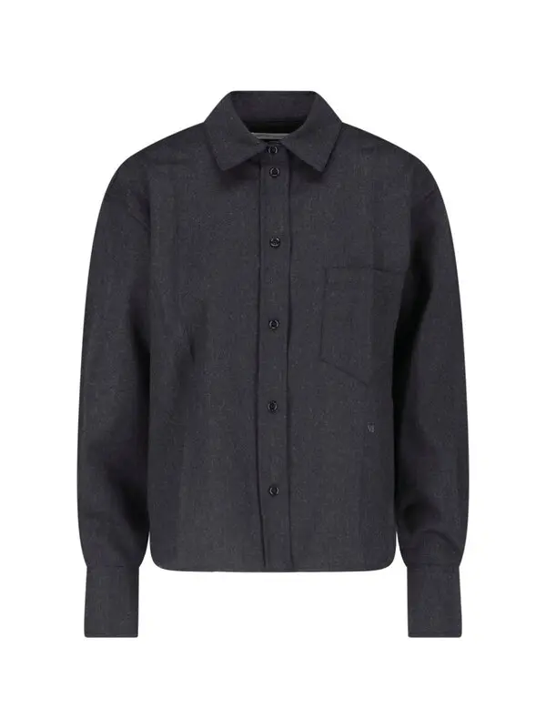 Victoria Beckham Relaxed Button-front Shirt Jacket - Grey