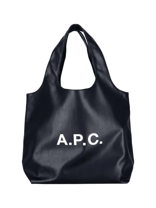 A.p.c. Structured Polyurethane Shoulder Bag - Black