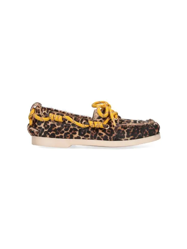 GOLDEN GOOSE Faux Fur Lace-up Loafers