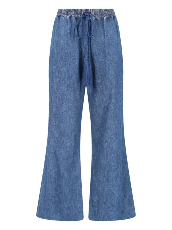 Valentino Garavani 100% Cotton Flare Jeans - Blue