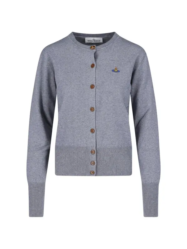 VIVIENNE WESTWOOD Soft Cotton-cashmere Crewneck Cardigan - Grey