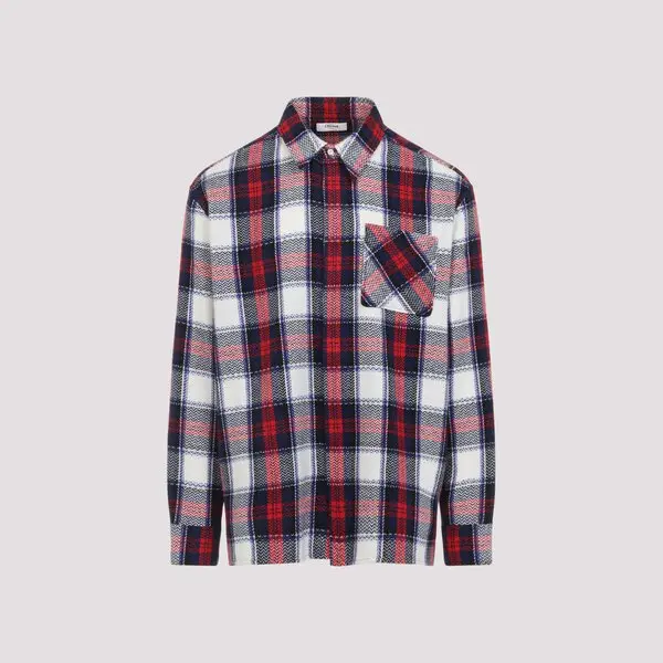 Celine Checkered Cashmere Overshirt For - Multicolour