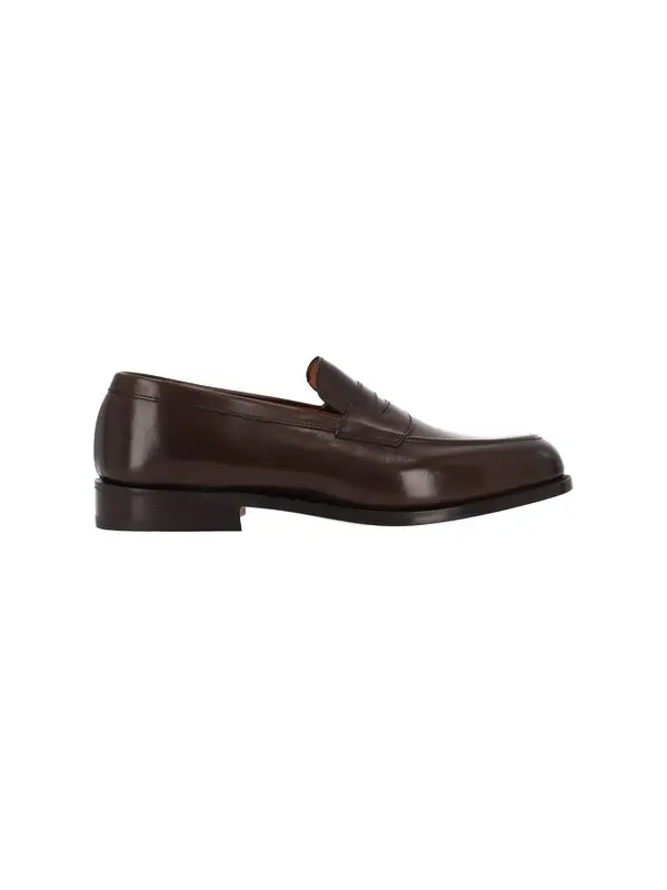 TRICKER'S Flat Leather Loafers - Brown