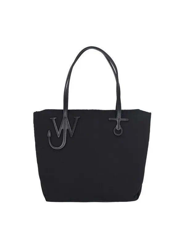 JW Anderson Polished Calf Leather-trim Shoulder Bag - Black