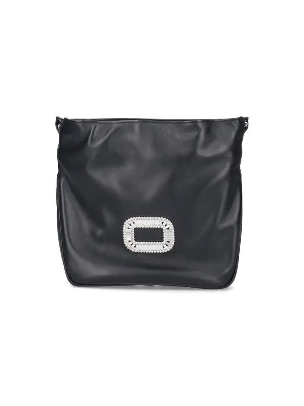 ROGER VIVIER Lamb Leather Mini Bag With Embellished Clasp - Black