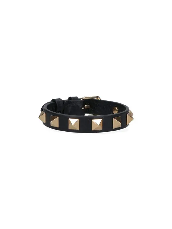 Valentino Garavani Platinum-finish Studs Adjustable Strap - Black
