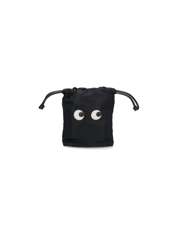 ANYA HINDMARCH Mini Drawstring Pouch Bag With Eye Appliqu