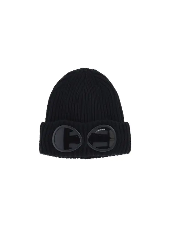 C.P. COMPANY 100% Wool Beanie - Black