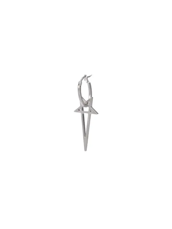 Rick Owens Geometric Star Charm Drop Earring - Silver