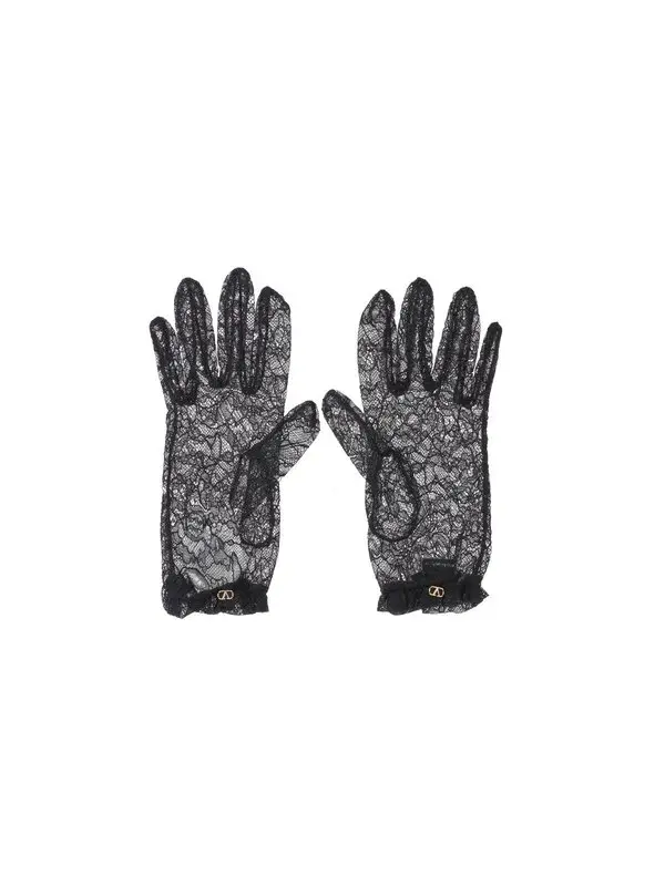 Valentino Garavani Lace Gloves - Black