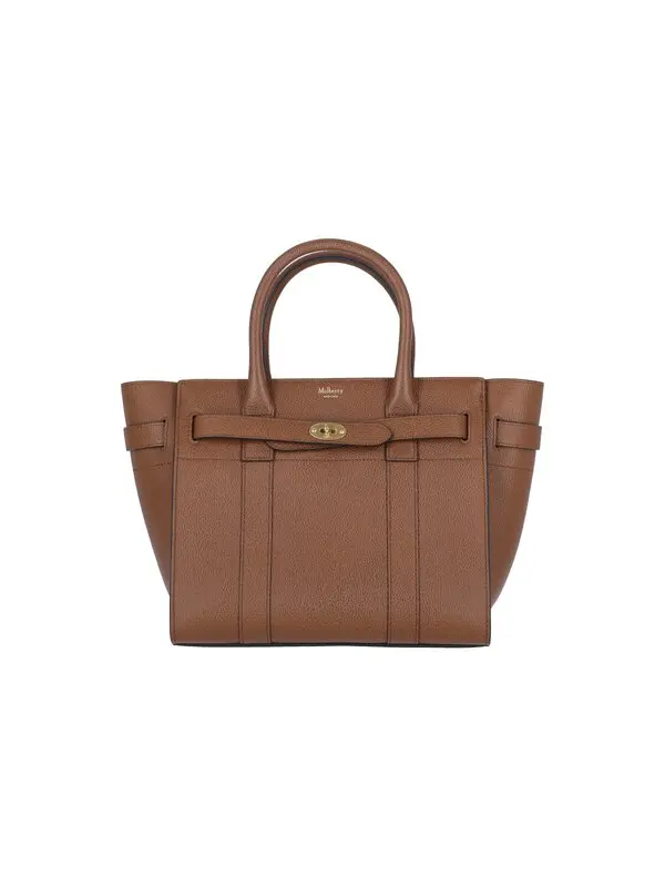 Mulberry Leather Shoulder Bag With Turn Lock Closure - Brown