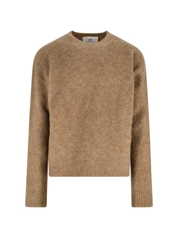 AMI Paris Alpaca-wool Blend Crewneck Sweater - Brown