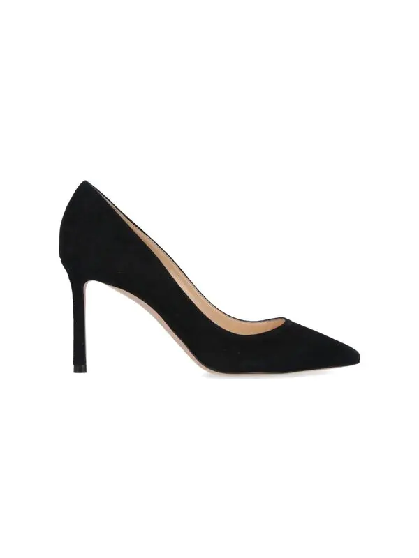 JIMMY CHOO Romy 85 Goat Leather Heeled Pumps - Black