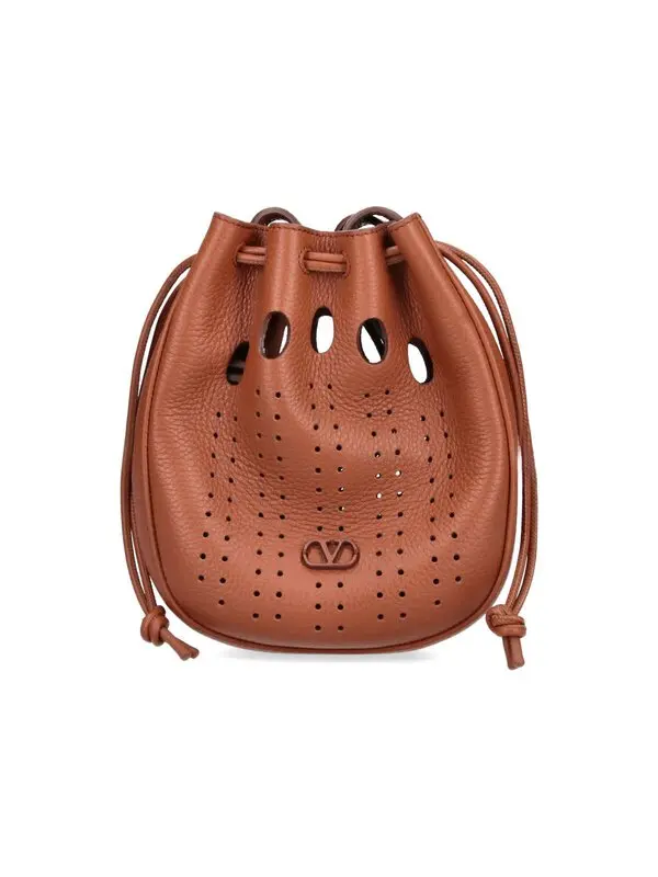 Valentino Garavani Calf Leather Crossbody Bag - Brown