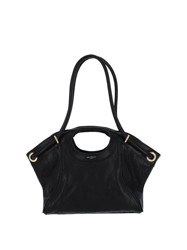 Balmain Quilted Lamb Leather Handbag